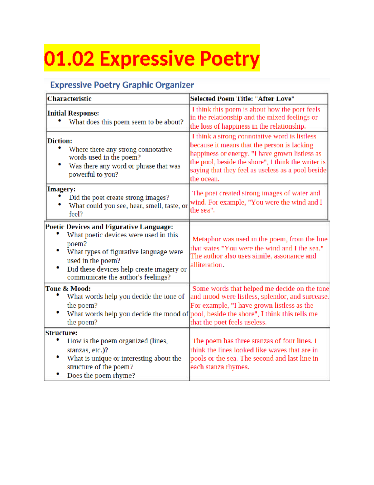 01.02 Expressive Poetry - 01 Expressive Poetry Expressive Poetry ...