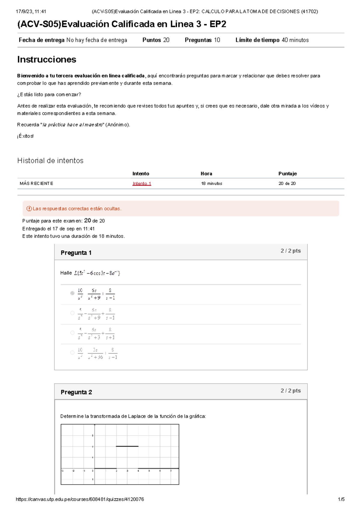 (ACV-S05)Evaluación Calificada en Linea 3 - EP2 Calculo PARA LA TOMA DE Decisiones (41702) - Studocu