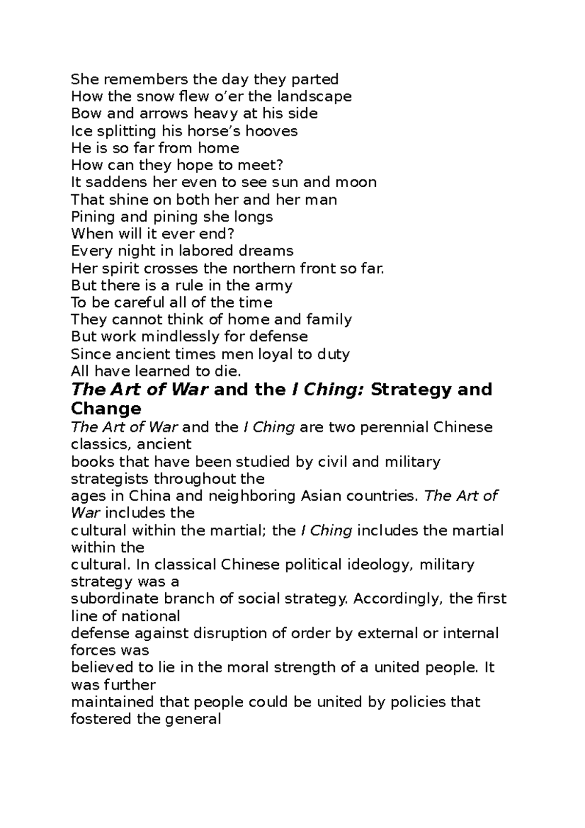 10 - The Art of War and the I Ching: Strategy and Change - She ...