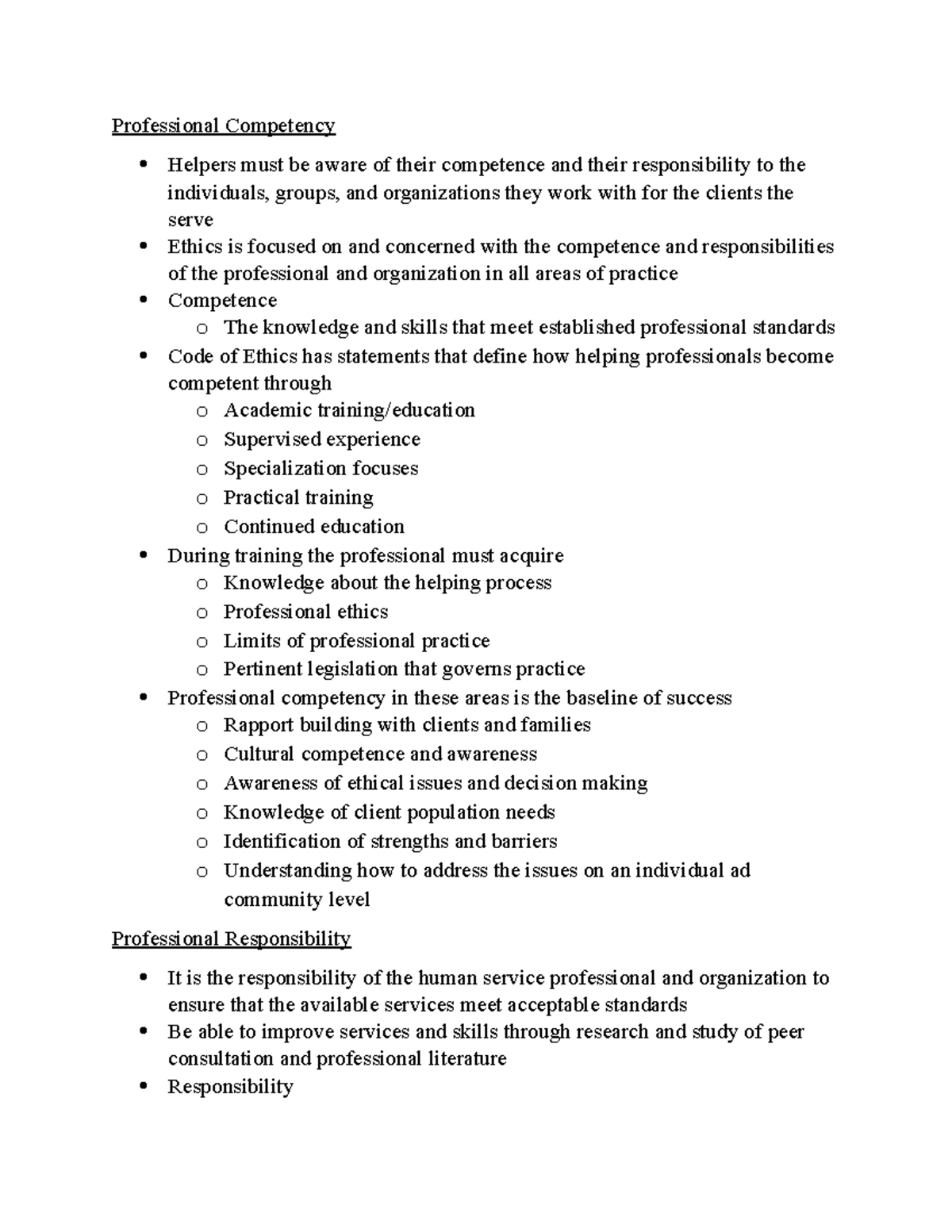 Professional Competency - Studocu