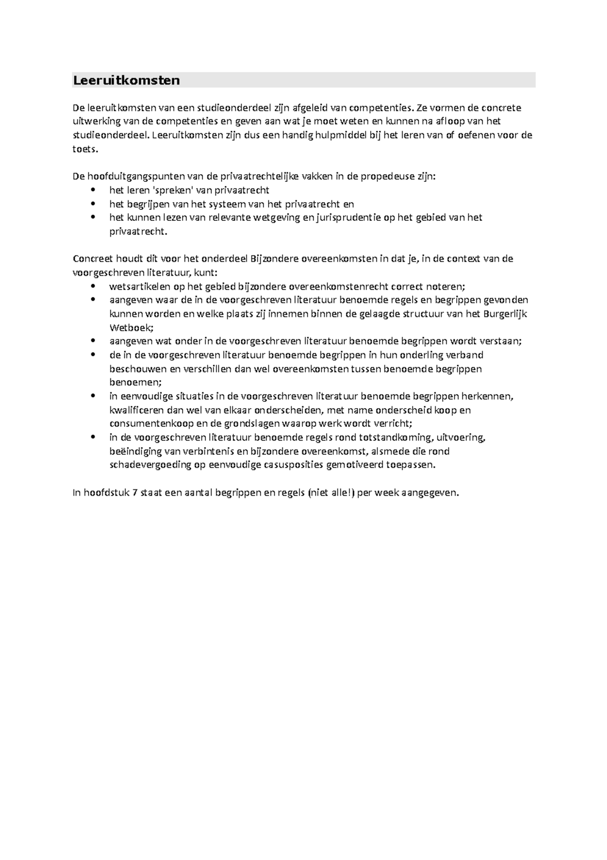 Leeruitkomsten - Ze vormen de concrete uitwerking van de competenties ...