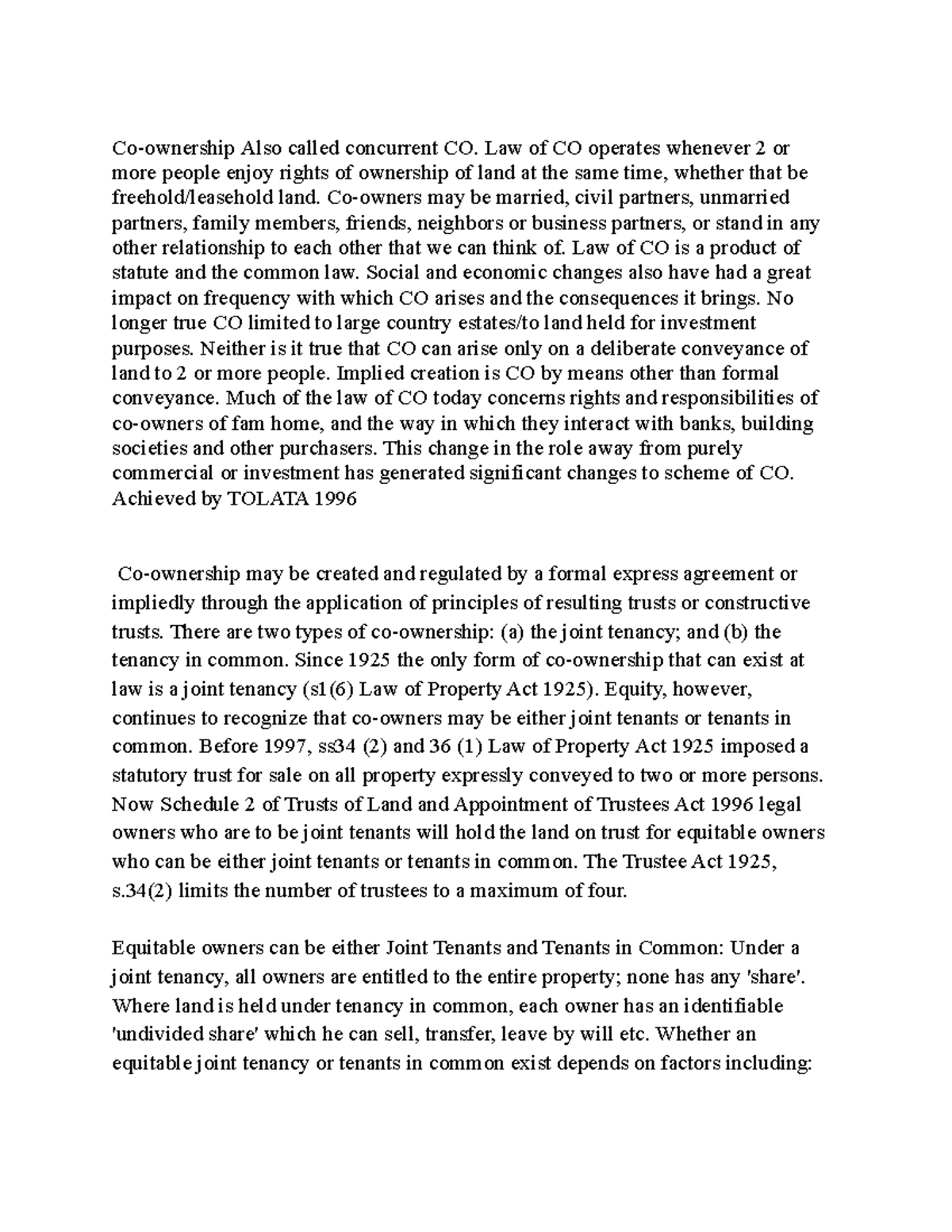 Co-ownership rizvy very useful essay. study through the essay. work ...