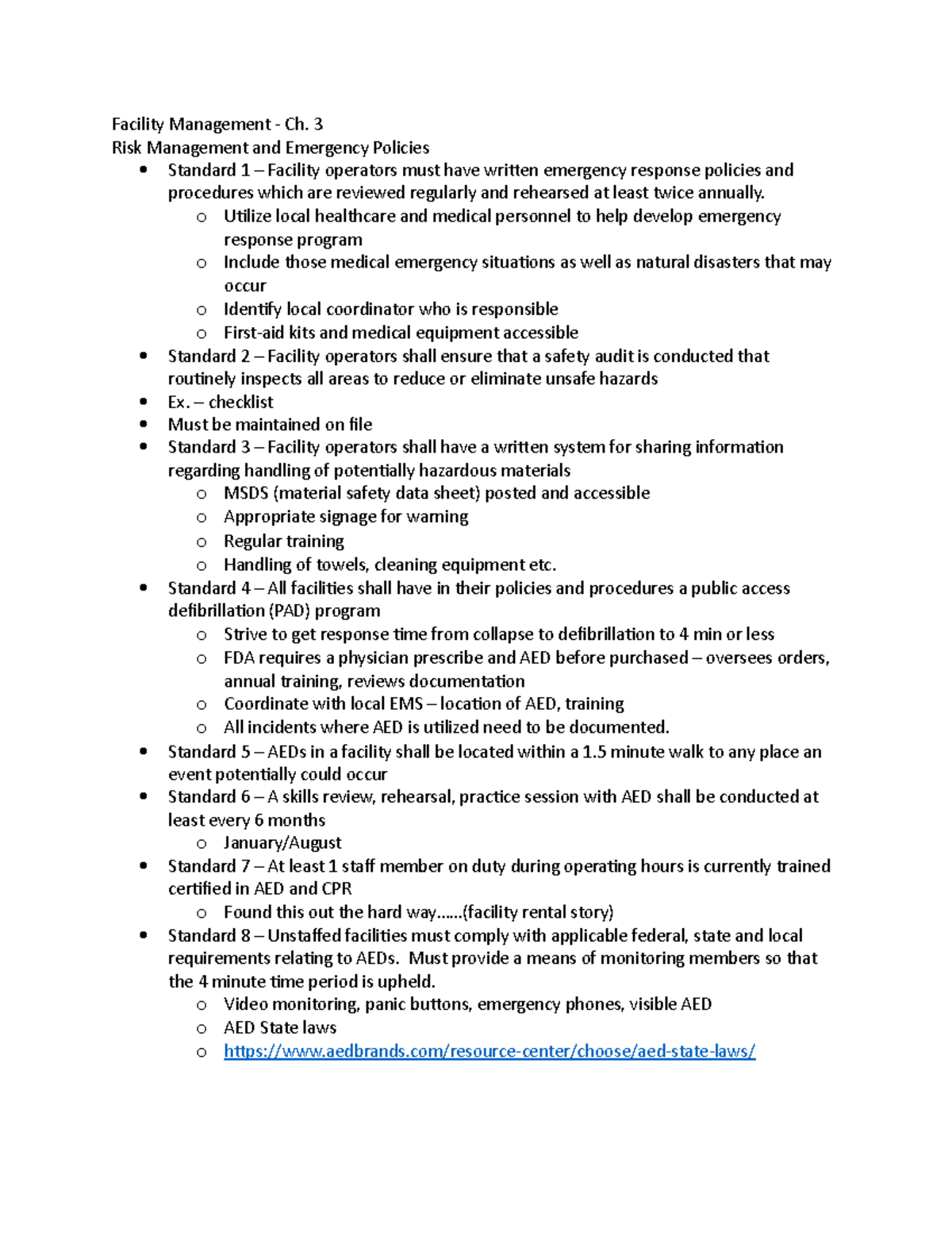 Ch 3 (facility management) - Facility Management - Ch. 3 Risk ...