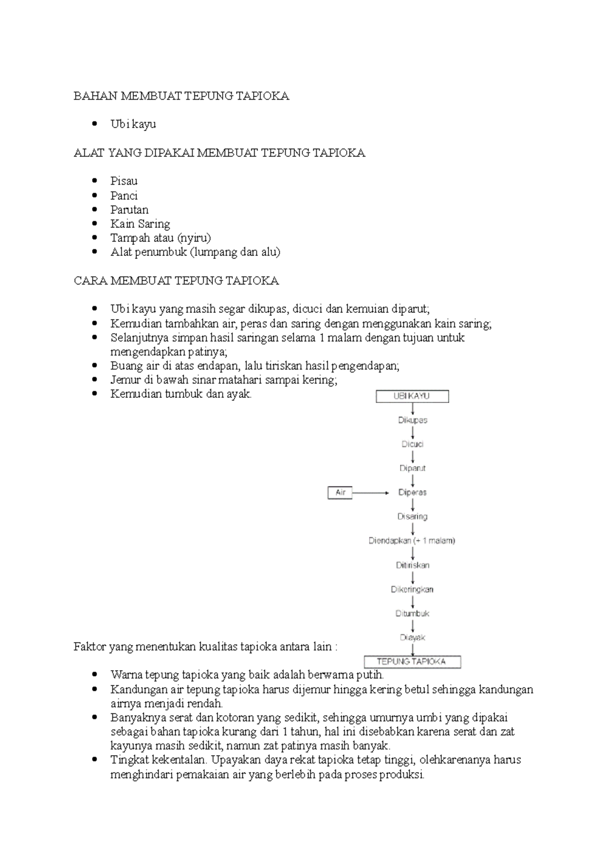 Penjelasan Membuat Tepung Tapioka - BAHAN MEMBUAT TEPUNG TAPIOKA Ubi ...