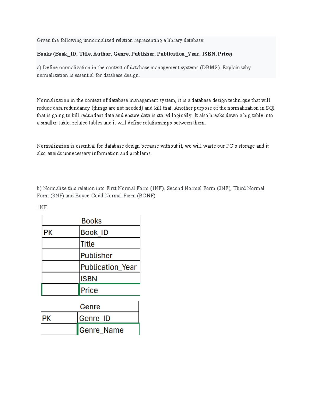CS2203unit3PAKK - Given the following unnormalized relation representing a library database ...
