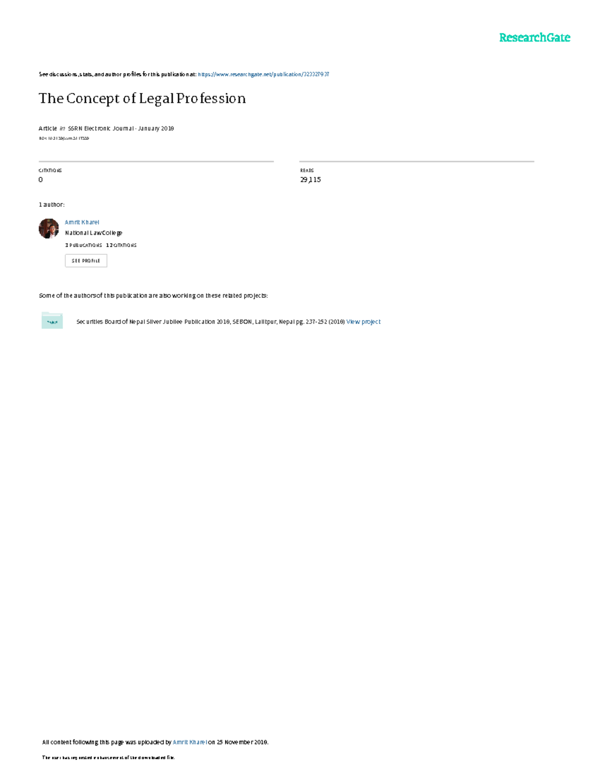 The Concept of Legal Profession. - See discussions, stats, and author ...