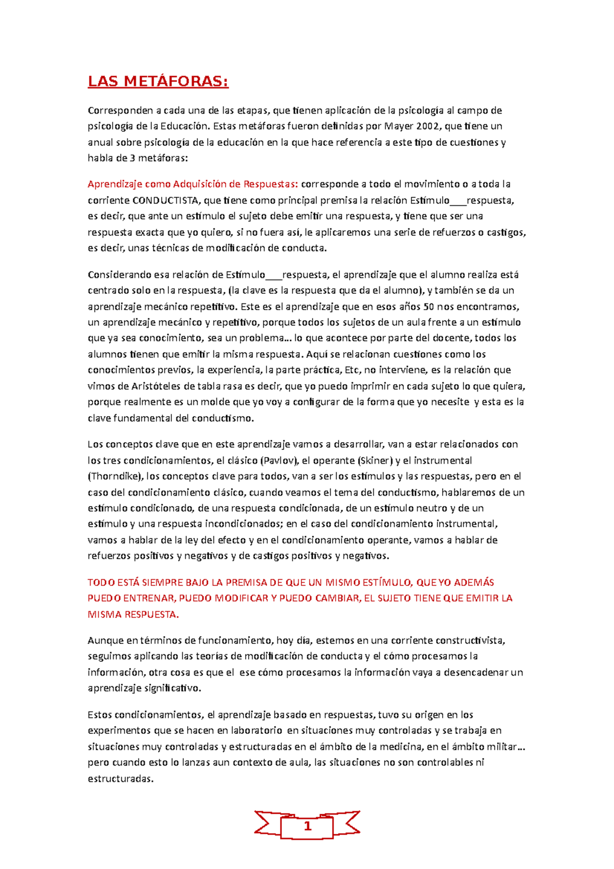 LAS Metáforas - OLO - LAS METÁFORAS: Corresponden a cada una de las ...