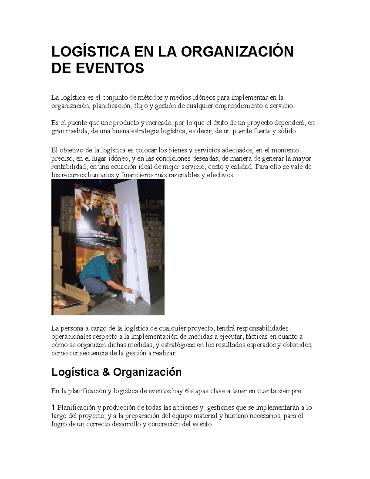 Logística EN LA Organización DE Eventos - LOGÍSTICA EN LA ORGANIZACIÓN ...