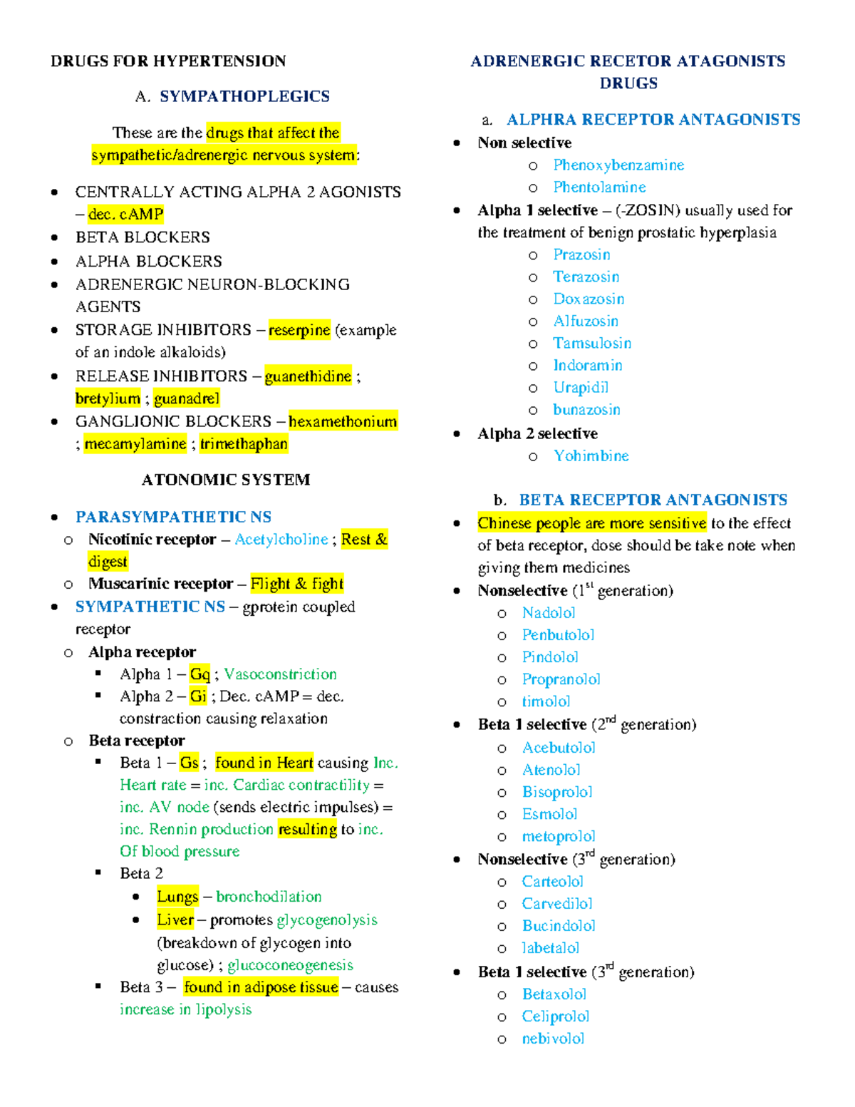 PCOL2- Drugs-FOR-HPN - pharmacy - DRUGS FOR HYPERTENSION A ...
