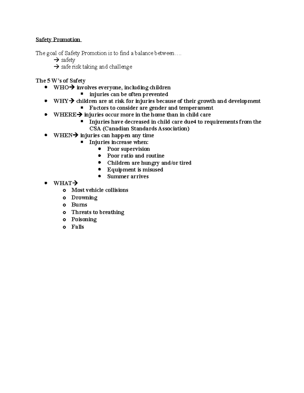 Safety Promotion - lecture - Safety Promotion The goal of Safety ...