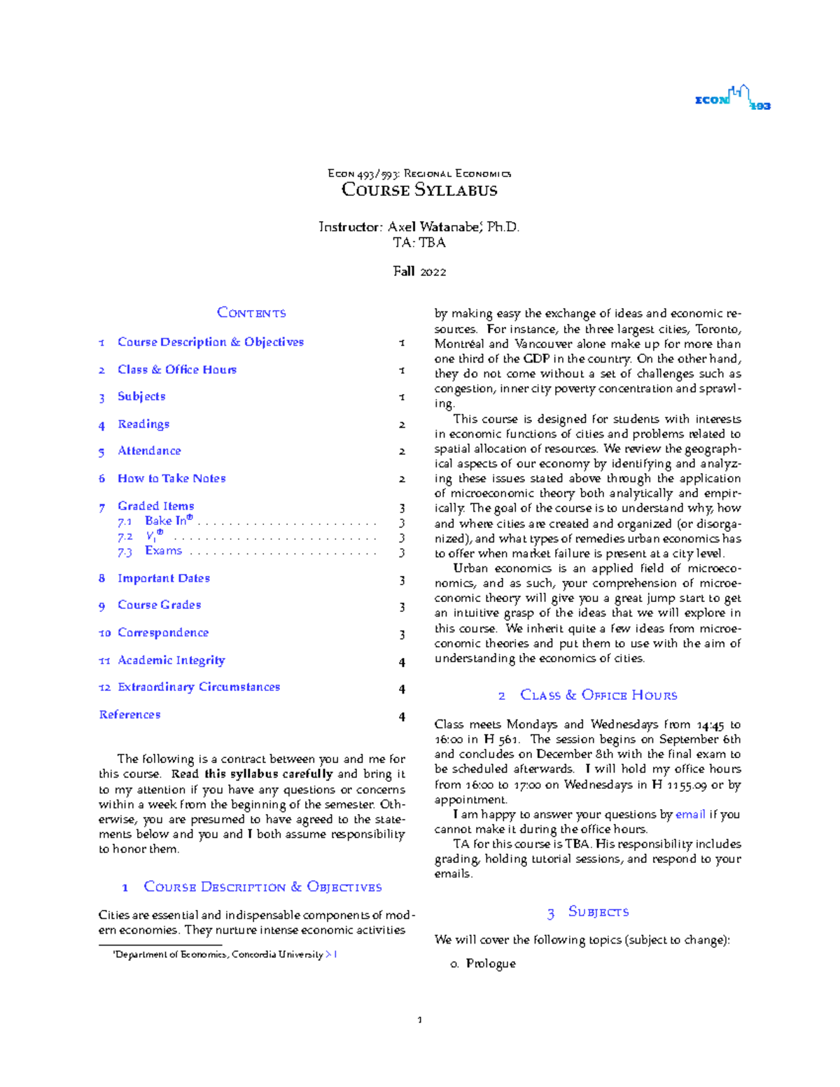 Econ 493 - outline - Econ 493/ 593 : RegionalEconomics CourseSyllabus ...