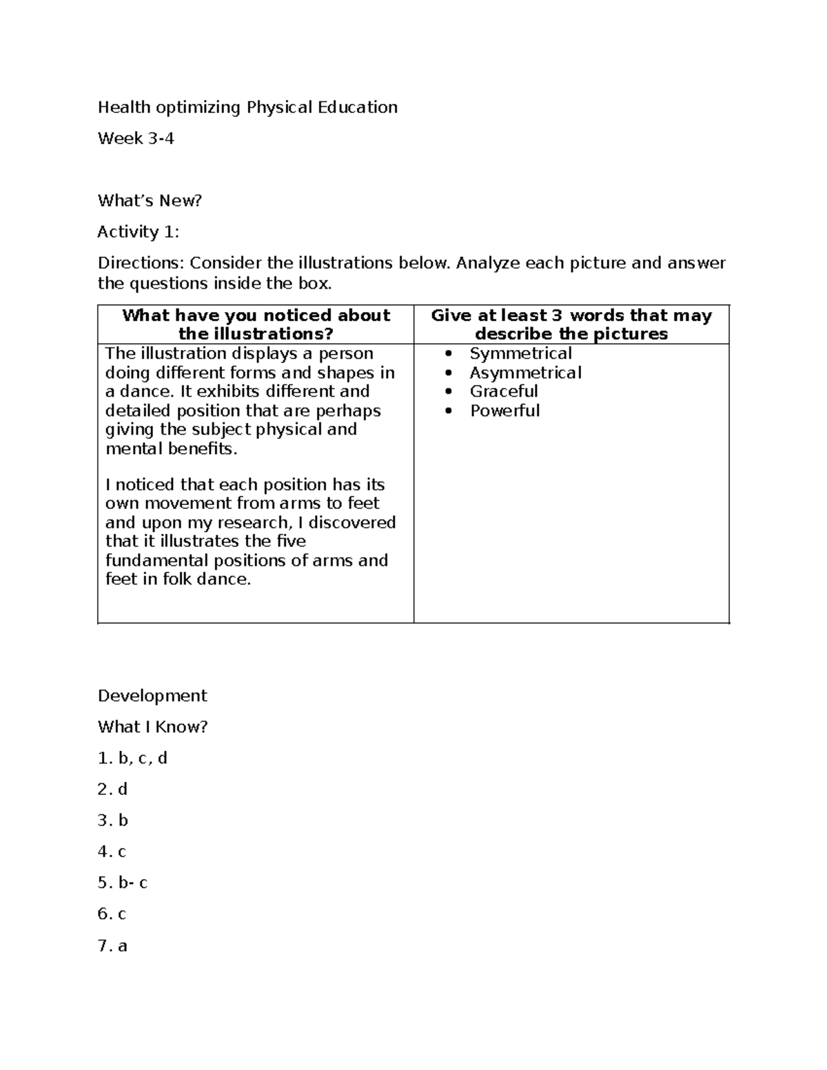 Health optimizing Physical Education. week 3-4 - Health optimizing ...