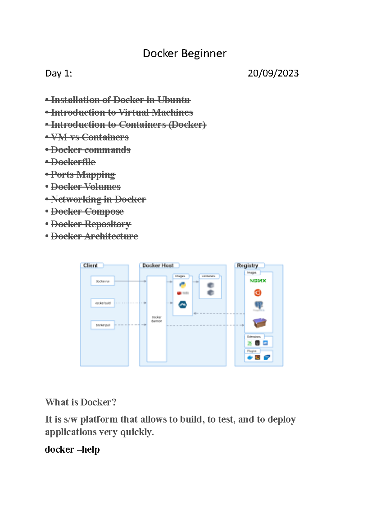 Docker 20 09 Docker Beginner Day 1 20 09 Installation Of Docker In Ubuntu Introduction To