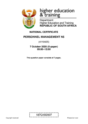 Personnel Management N4 Study Guide for CTC - HUMAN RESOURCES ...