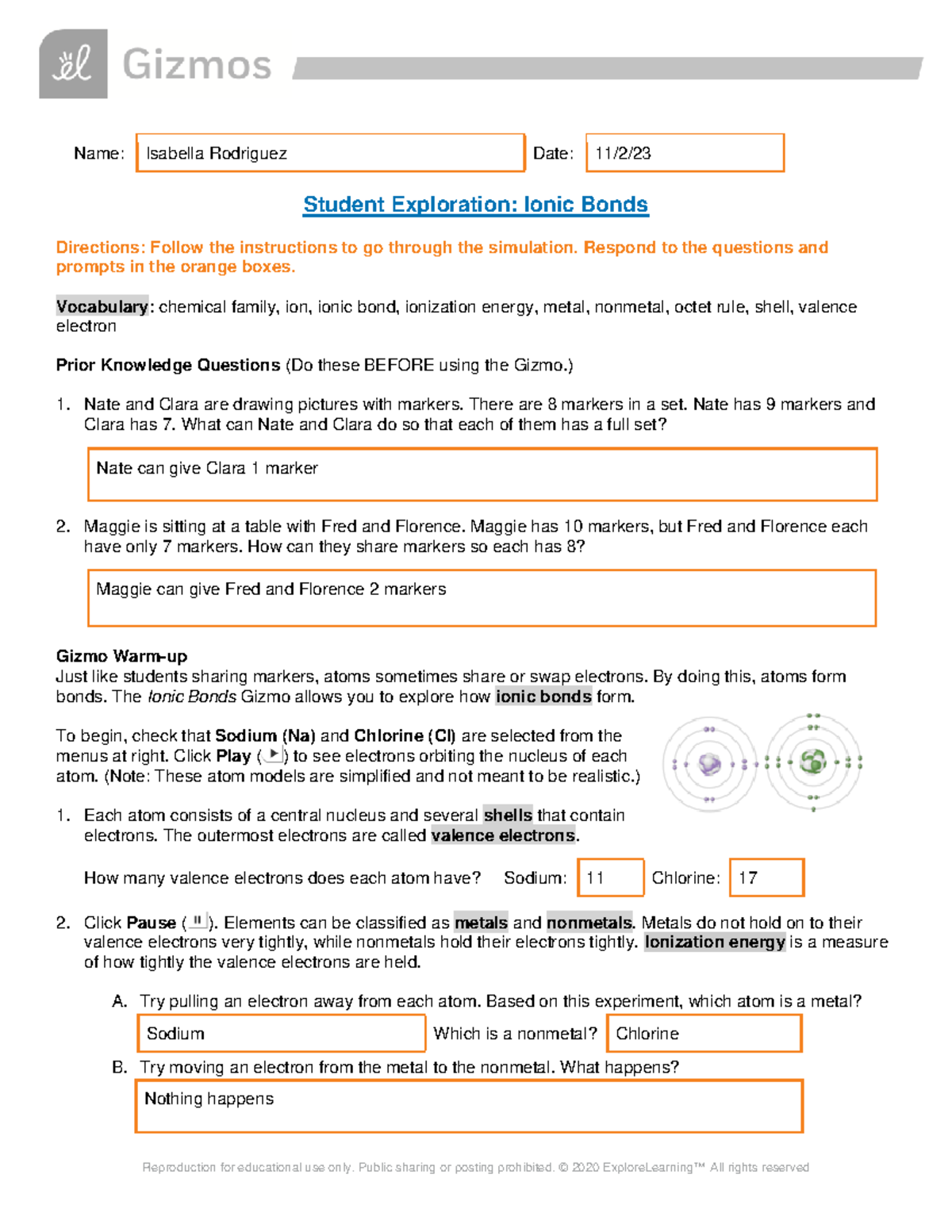 Copy+of+Ionic Bonds SE - Name: Isabella Rodriguez Date: 11/ 2 / Student ...