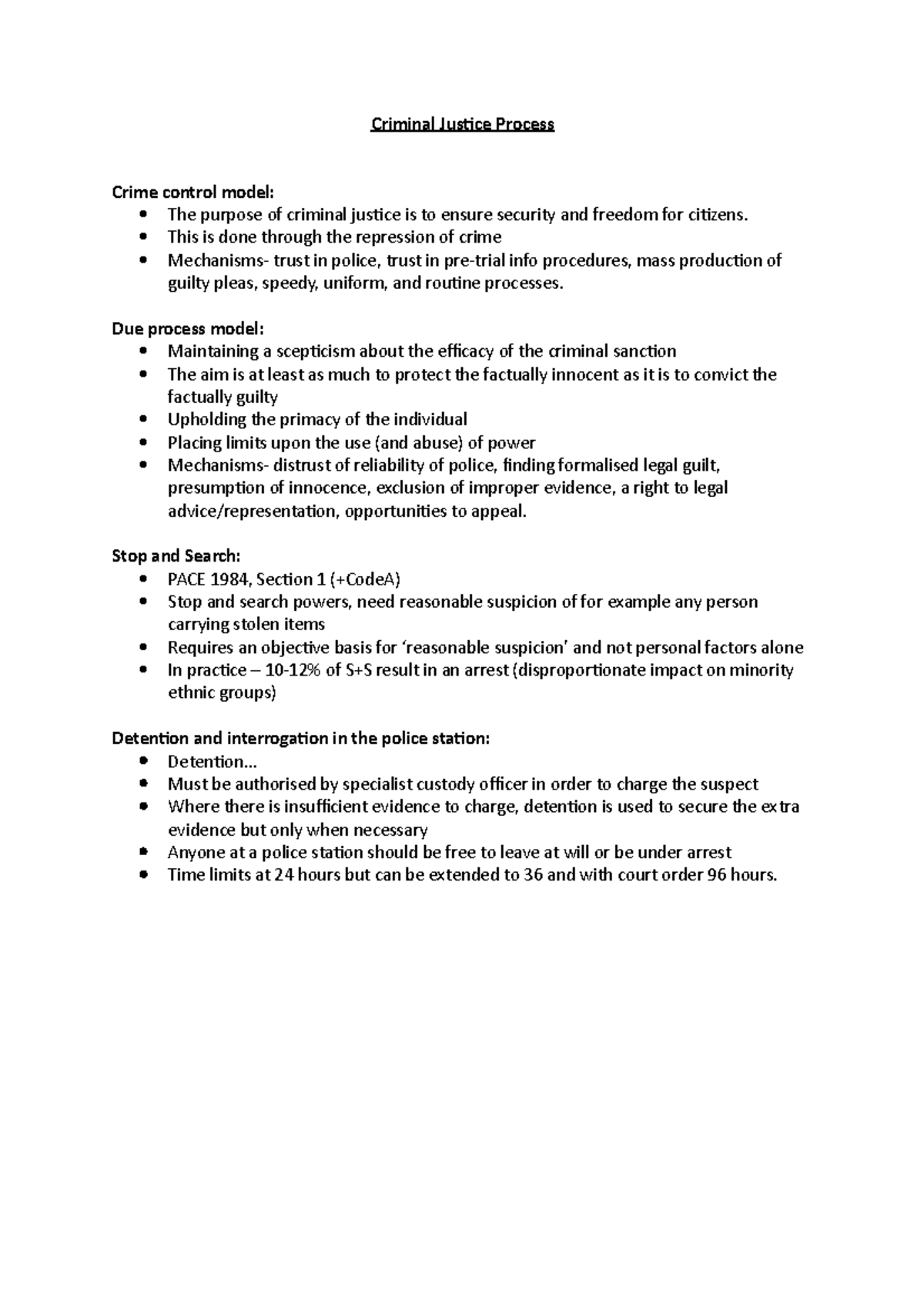 Criminal Justice Process - Criminal Justice Process Crime control model ...