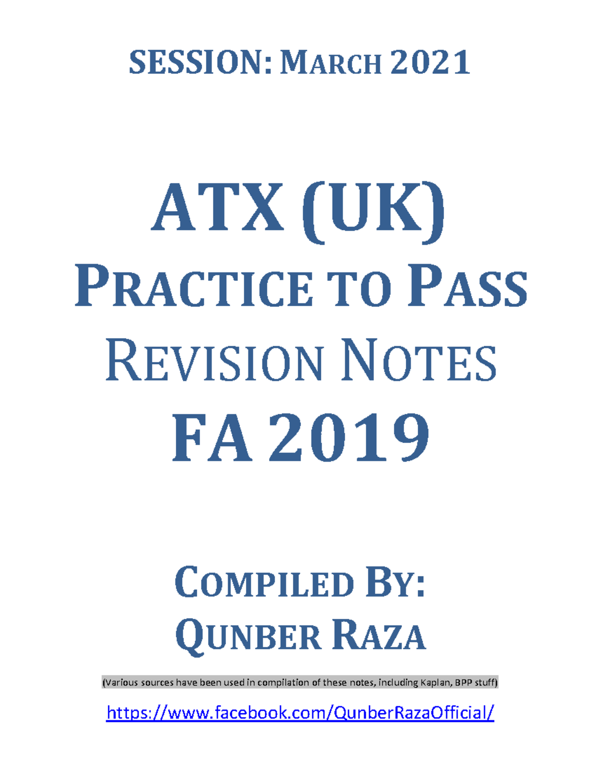 ATX-P2P-Notes FA2019 Complete - Day5 - SESSION: MARCH 2021 ATX (UK ...