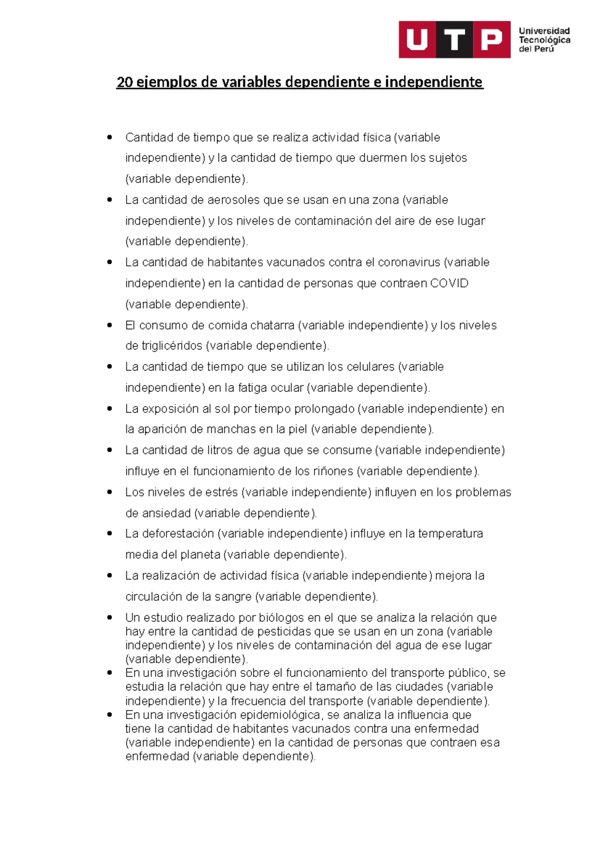 10 Ejemplos De Variables Dependiente E Independiente La Cantidad De 8106