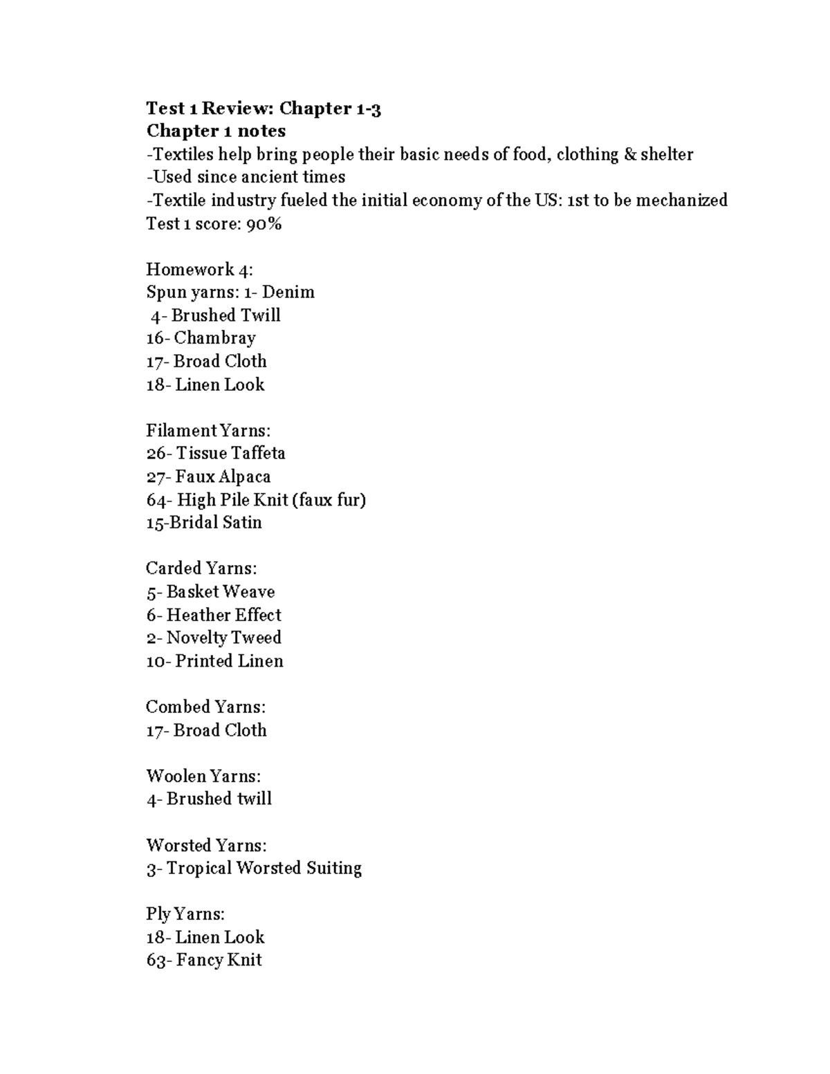 HW4 and Test 1 Study Guide TS111 - Test 1 Review: Chapter 1- Chapter 1 ...