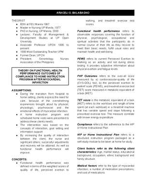 Summary Matrix - Centro Escolar University, Makati School of Nursing ...