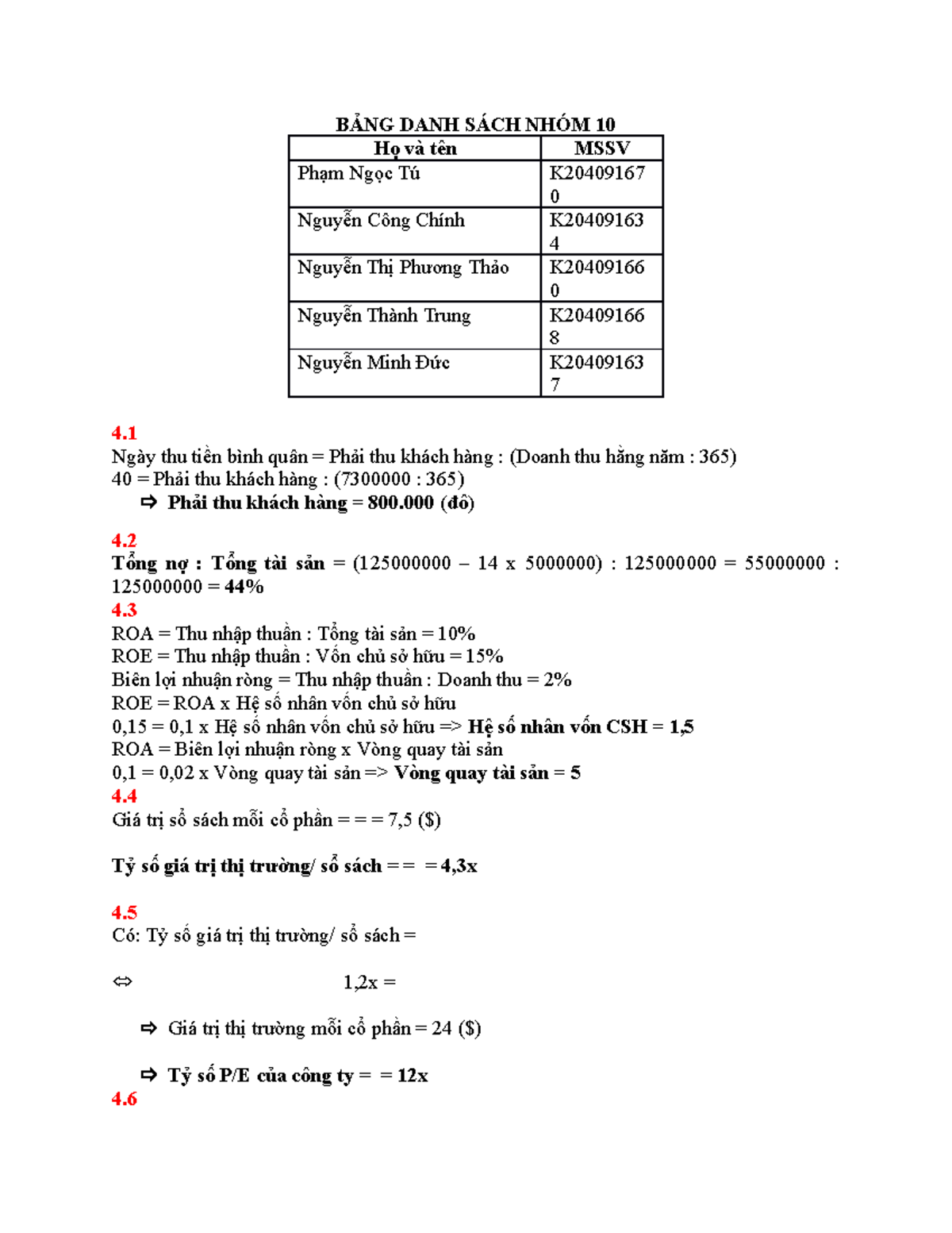 10 Lớp T5C3 Assignment 3 BT chương 3 - BẢNG DANH SÁCH NHÓM 10 Họ và tên ...