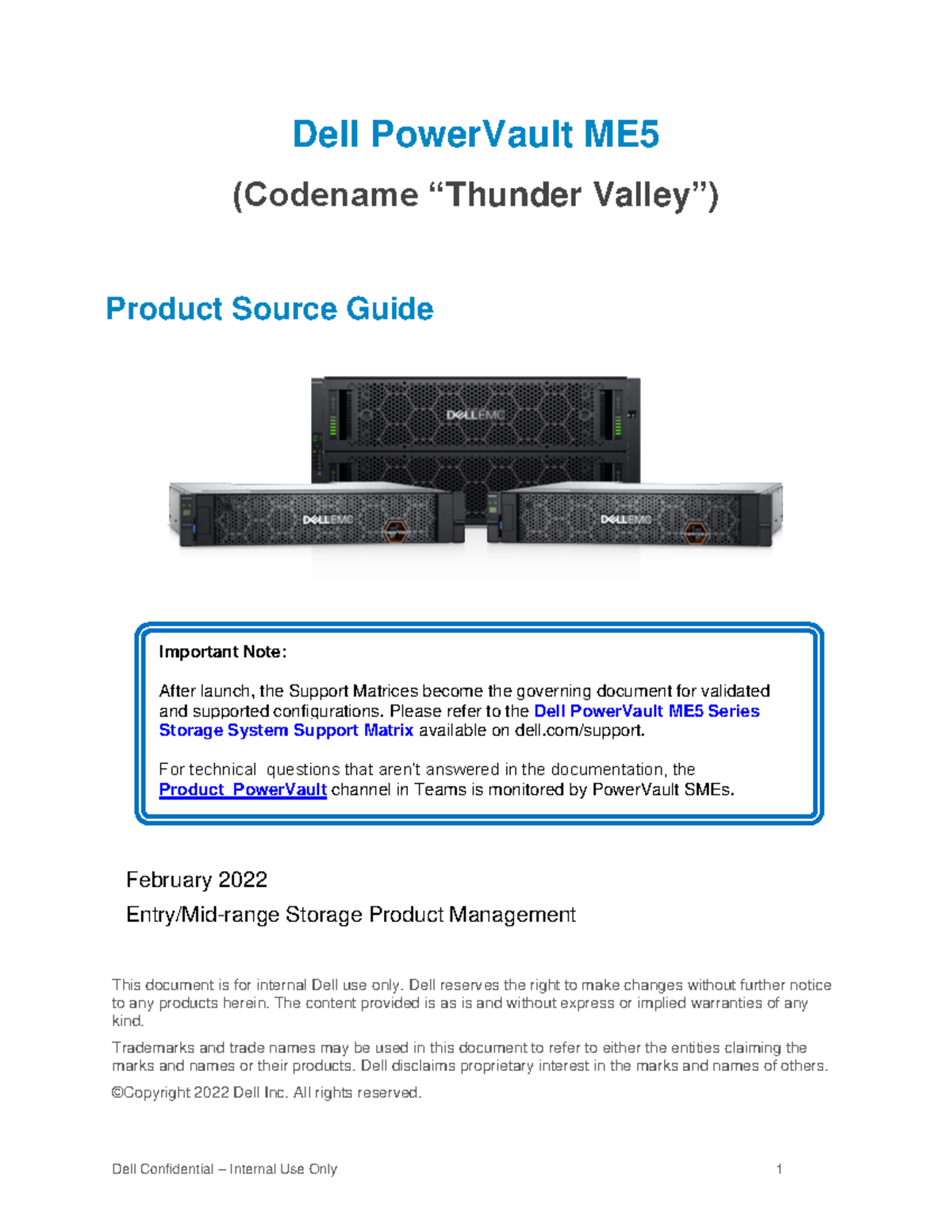 Dell powervault me5 technical sourcebook - Dell PowerVault ME (Codename