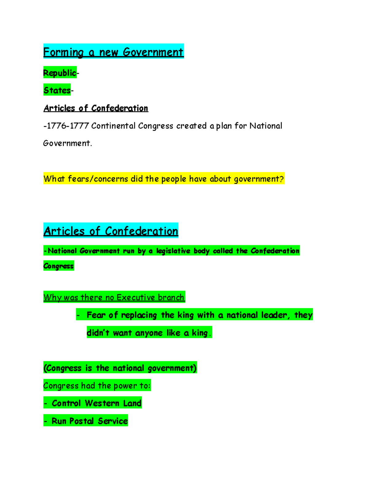 Fill- In Forming a new Government - Forming a new Government Republic ...