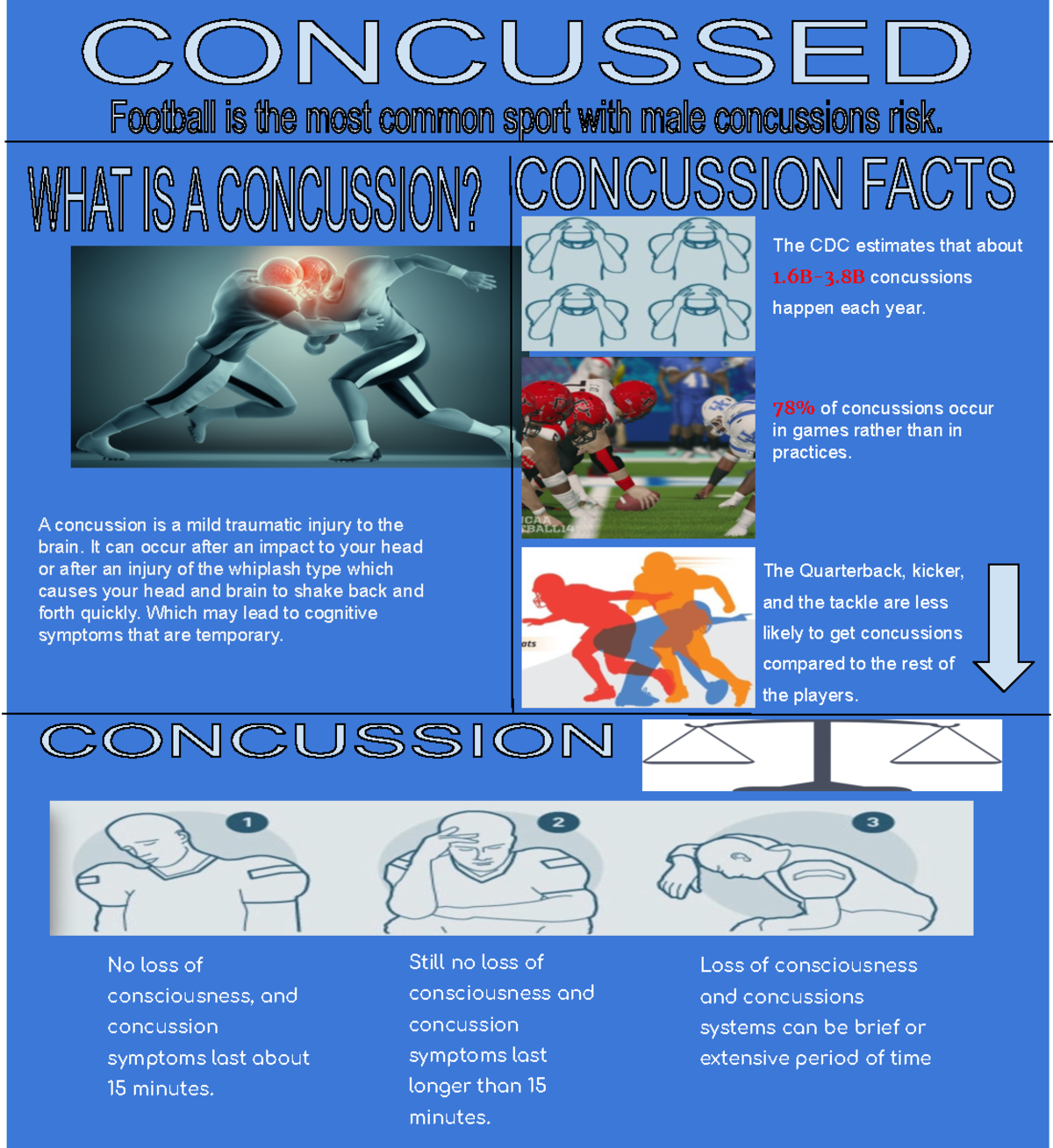 Test #1 Health Infographic - A concussion is a mild traumatic injury to ...