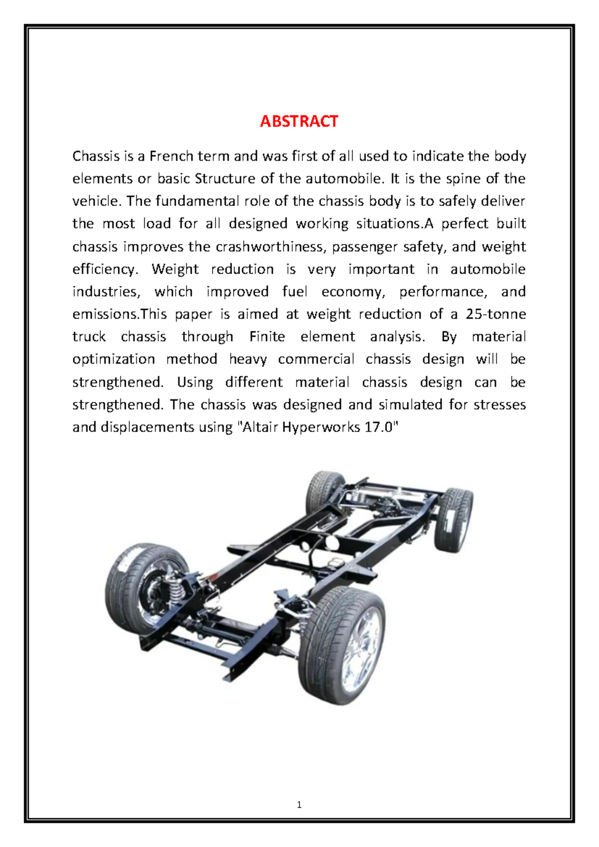 AEN GA - ABSTRACT Chassis is a French term and was first of all used to ...