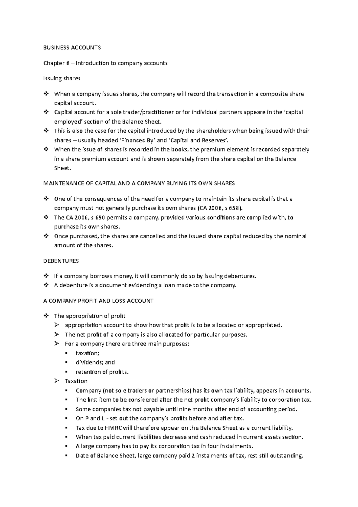 Chapter 6 - BUSINESS ACCOUNTS Chapter 6 Introduction to company ...