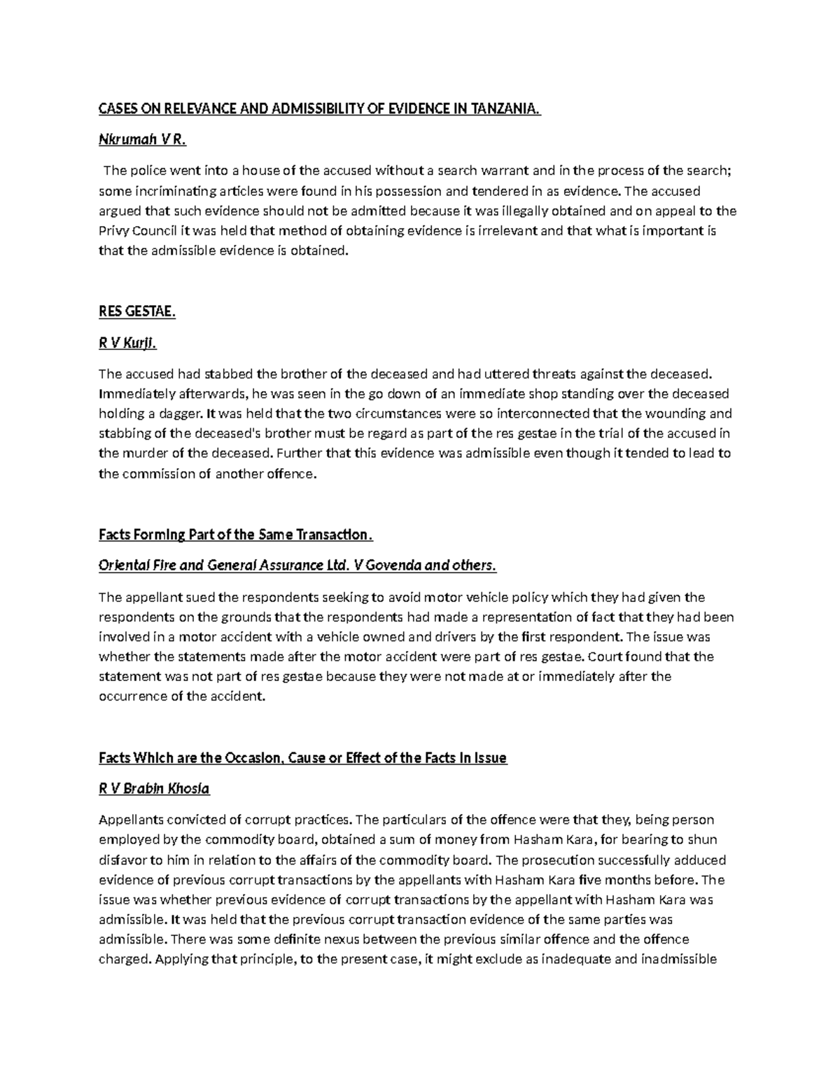 Cases ON Relevance AND Admissibility OF Evidence - CASES ON RELEVANCE ...