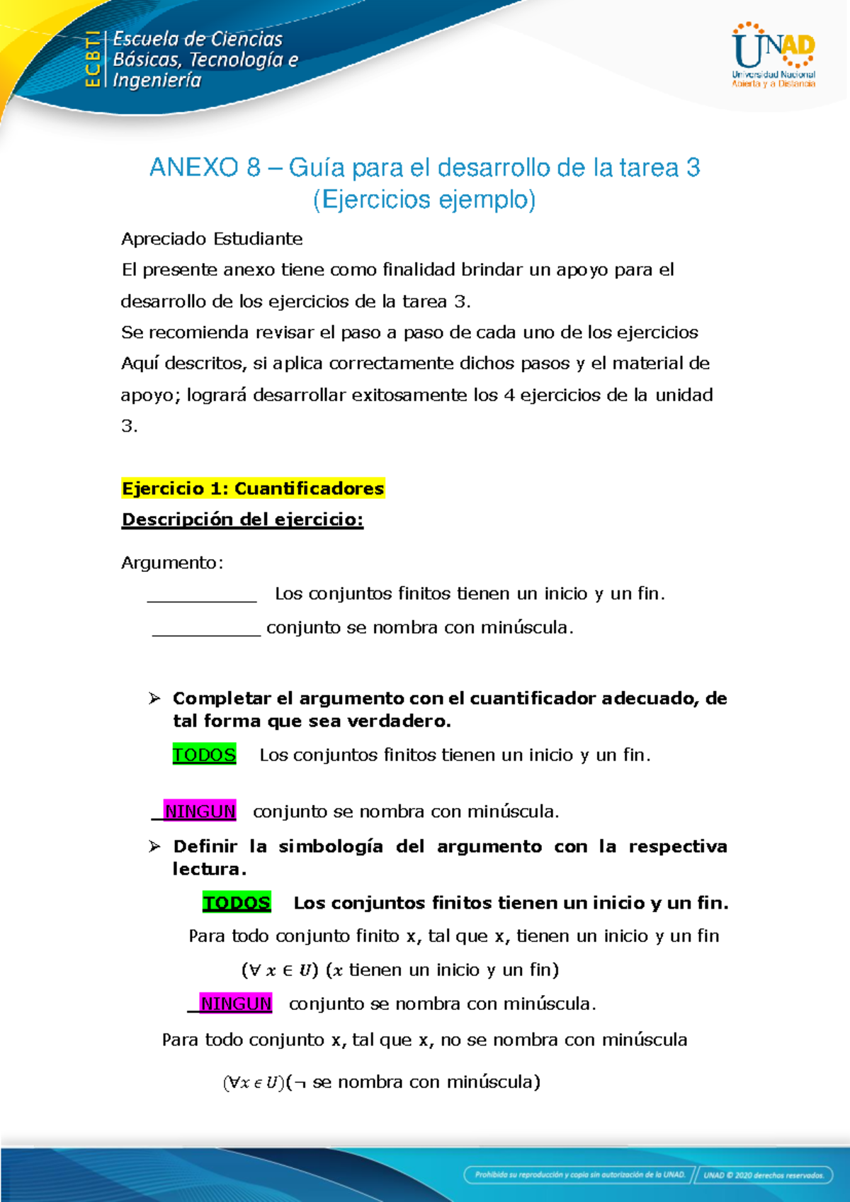 Anexo 8 - Guía para el desarrollo de la tarea 3 (Ejercicios ejemplo) - ANEXO 8 – Guía para el ...