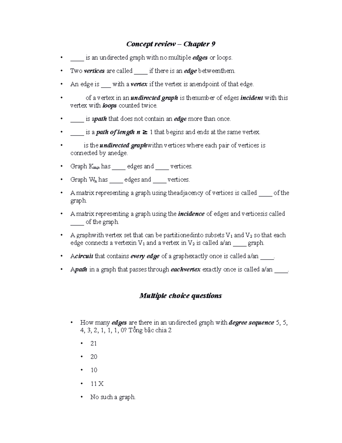 Concept review - chapter 9 - Concept review – Chapter 9 ____ is an ...