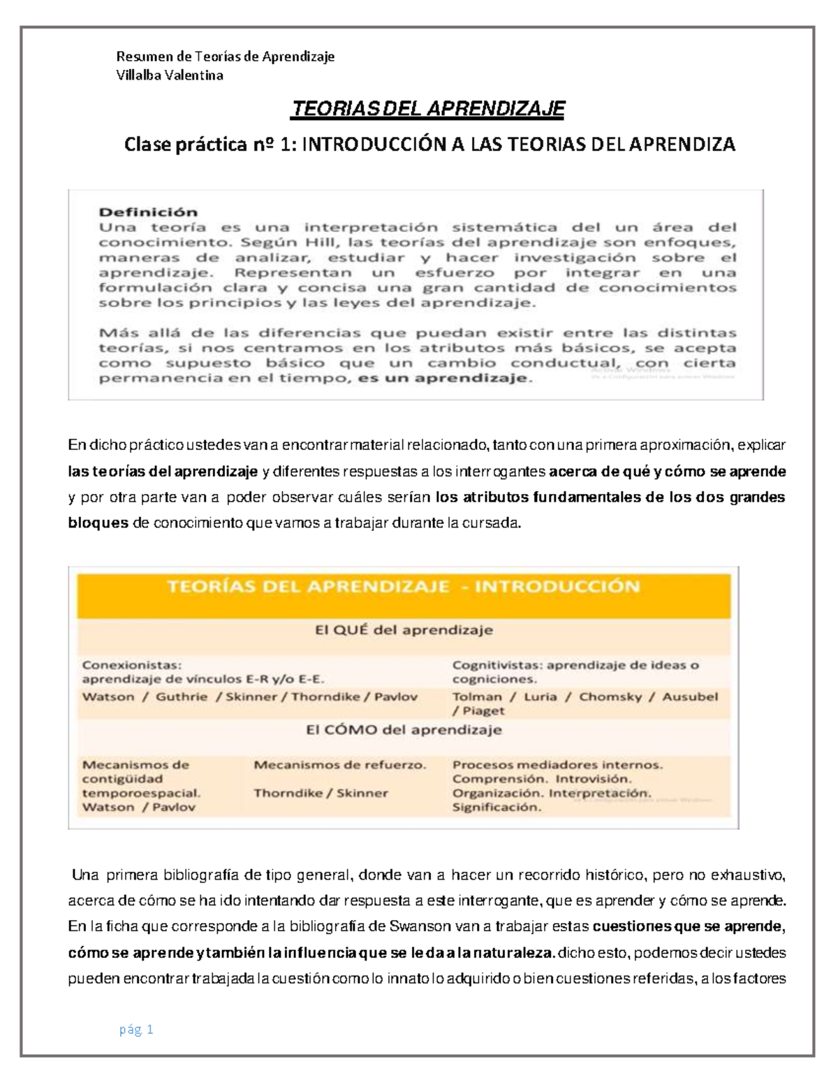 Resumen de teorias practicos 1ra parte - Villalba Valentina TEORIAS DEL ...
