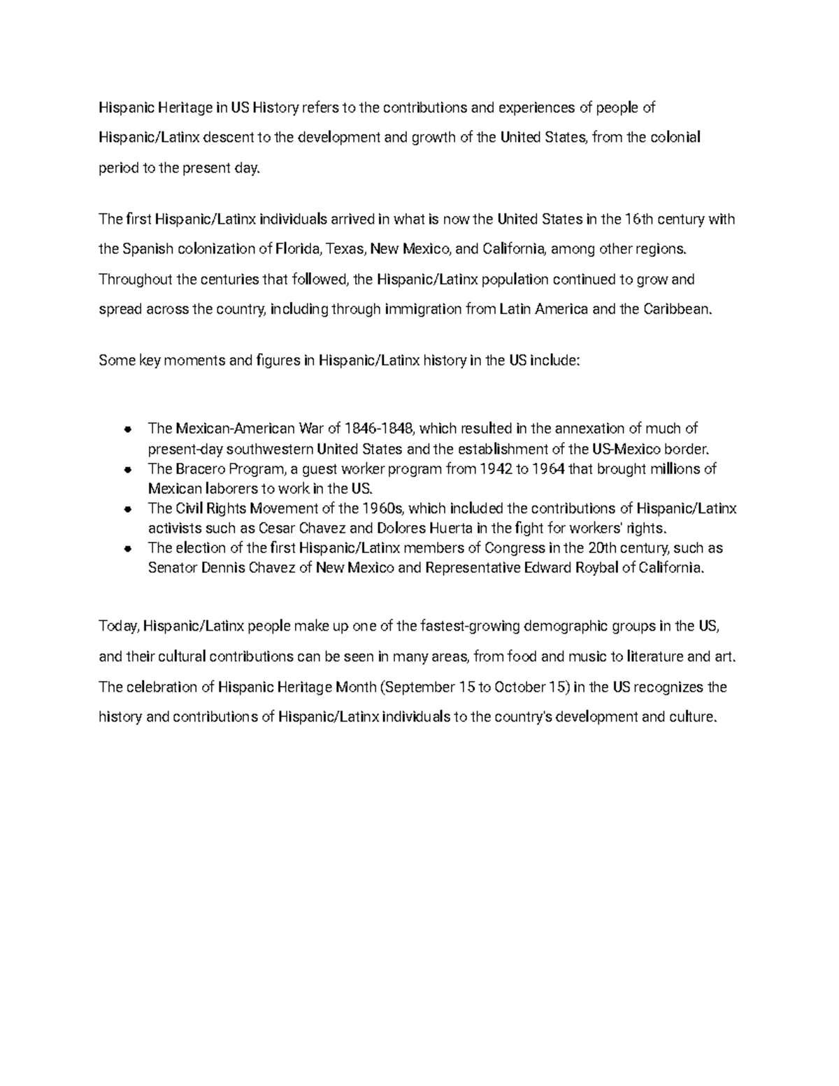 Hispanic heritage in us history - Hispanic Heritage in US History ...