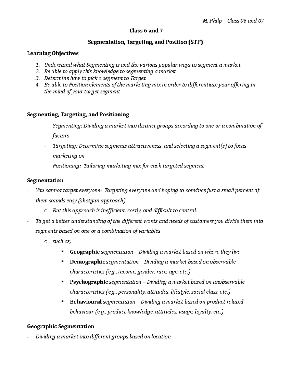 Class 05 7 - STP - Notes de cours 5 - Class 6 and 7 Segmentation ...