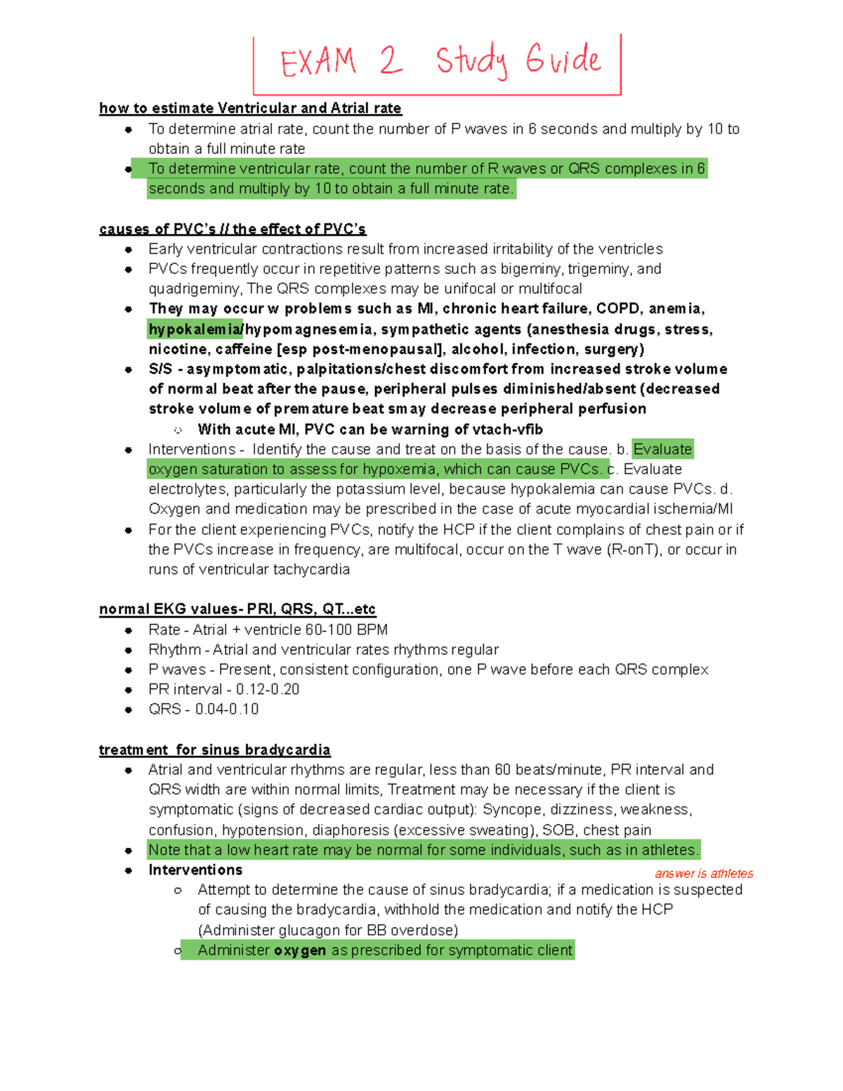 Study Guide 2 - how to estimate Ventricular and Atrial rate To ...