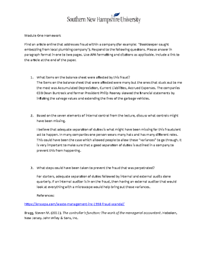 ACC 340 Module Four Homework - Module Four Homework Please answer the ...