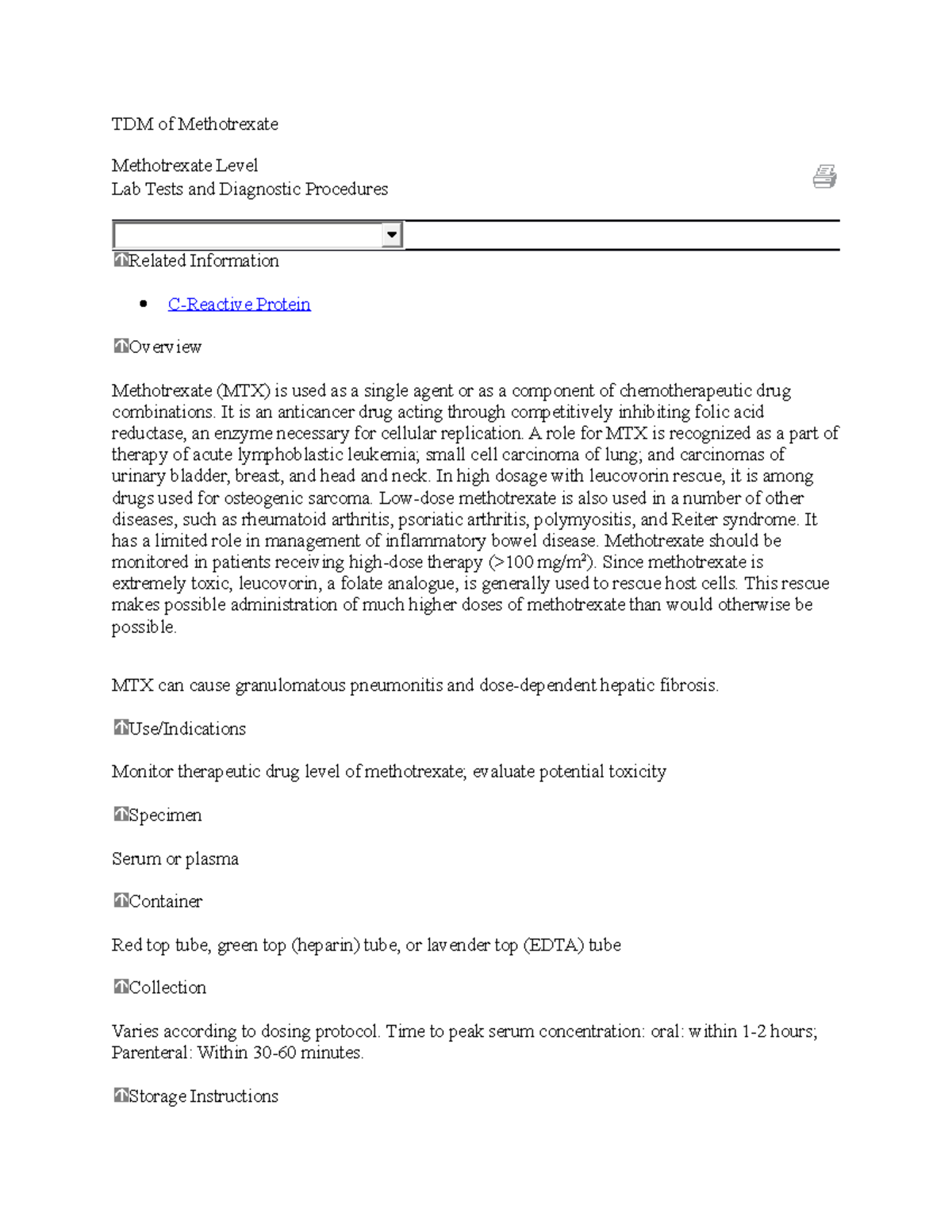TDM of Methotrexate - Tdm - TDM of Methotrexate Methotrexate Level Lab ...
