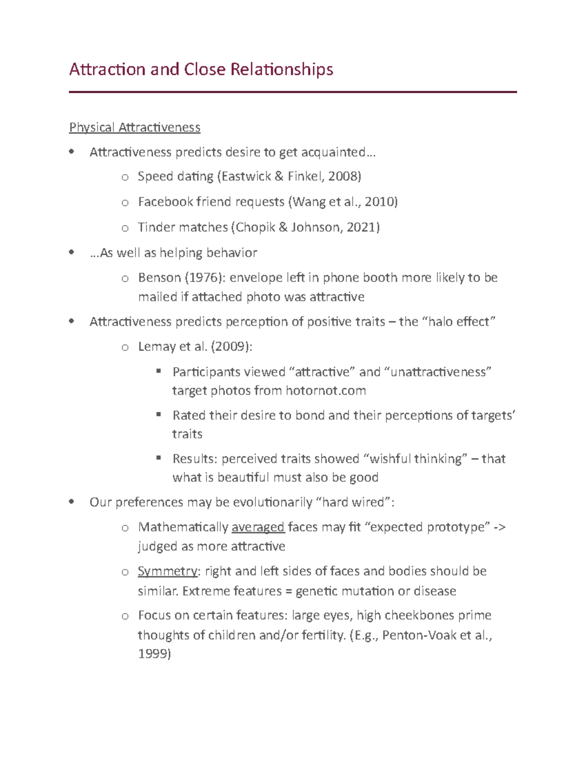 Attraction and Close Relationships - Attraction and Close Relationships ...