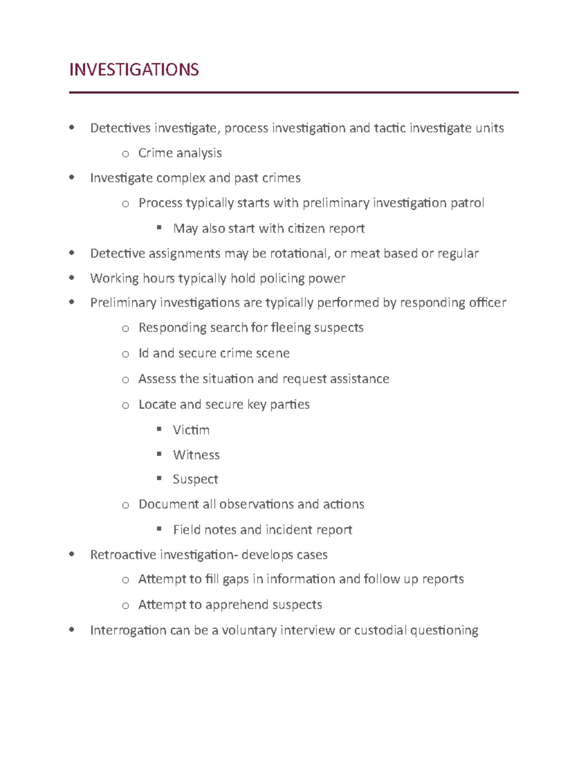 Investigations - CREDIT- PROFESSOR WILLIAMS - INVESTIGATIONS Detectives ...