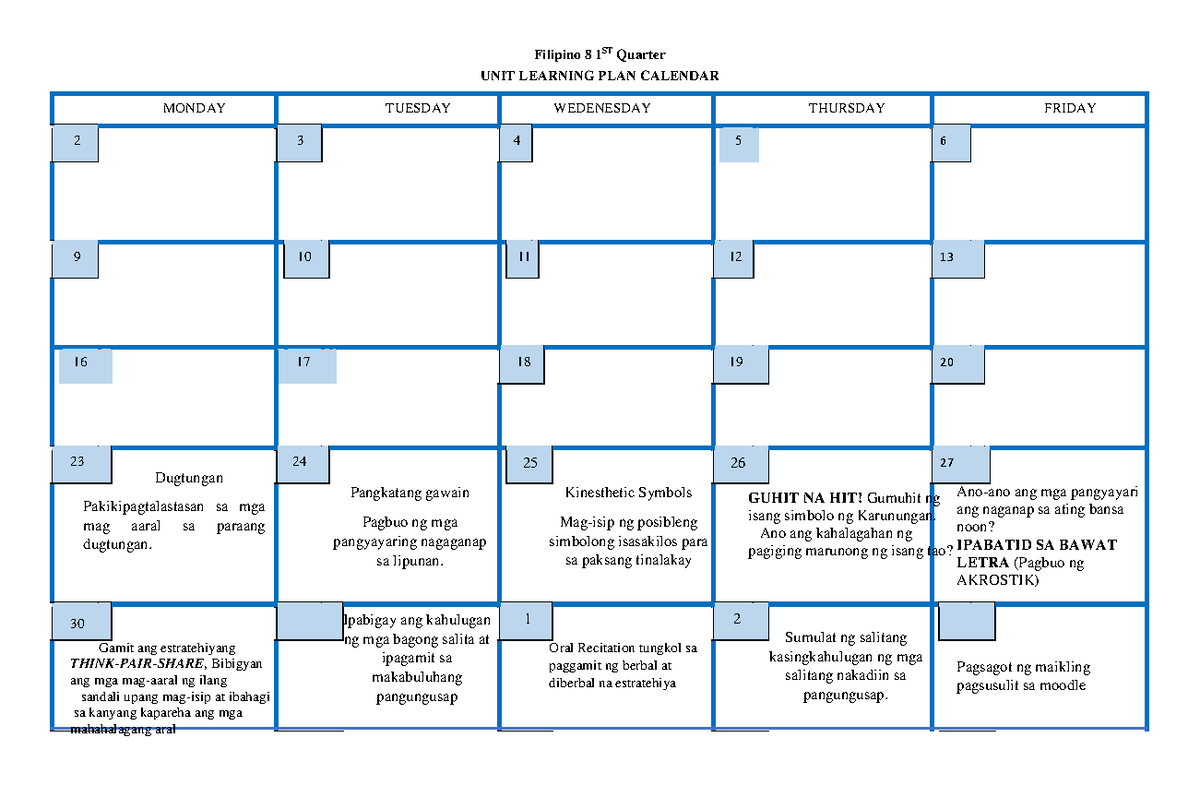 Filipino 8 ( Performance Standards, Transfer, Goals AND Grasps - 2020 ...
