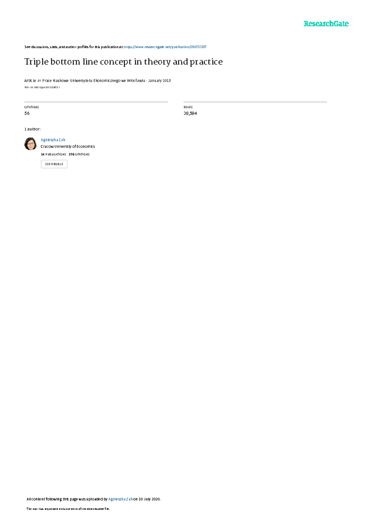 Triple bottom line (CSR) - See discussions, stats, and author profiles ...