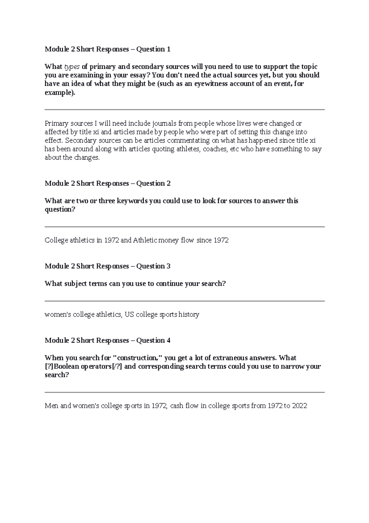HIS 200 Applied History- Short Answer Responses - Module 2 Short ...