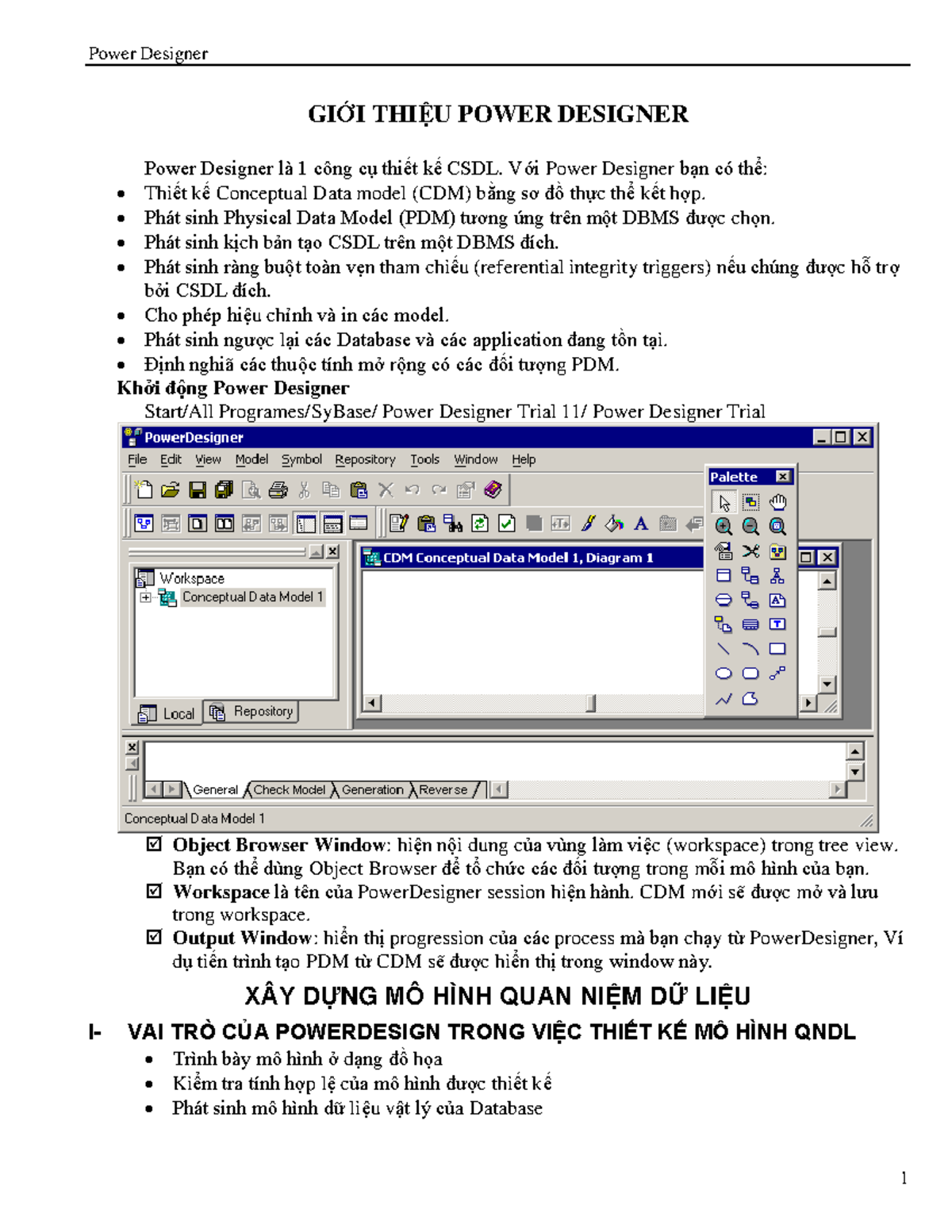 Huong Dan Power Design 11 - GIỚI THIỆU POWER DESIGNER Power Designer là ...
