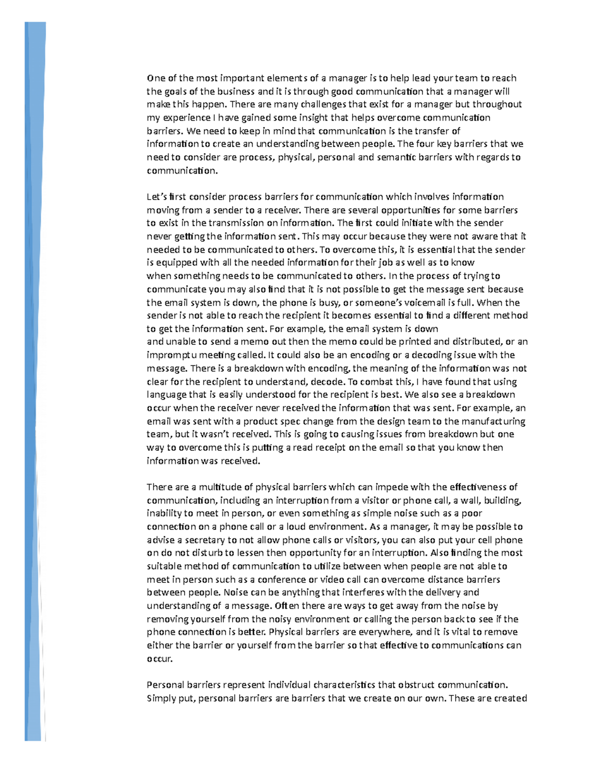 Business Management Task 4012021 - One of the most important elements ...