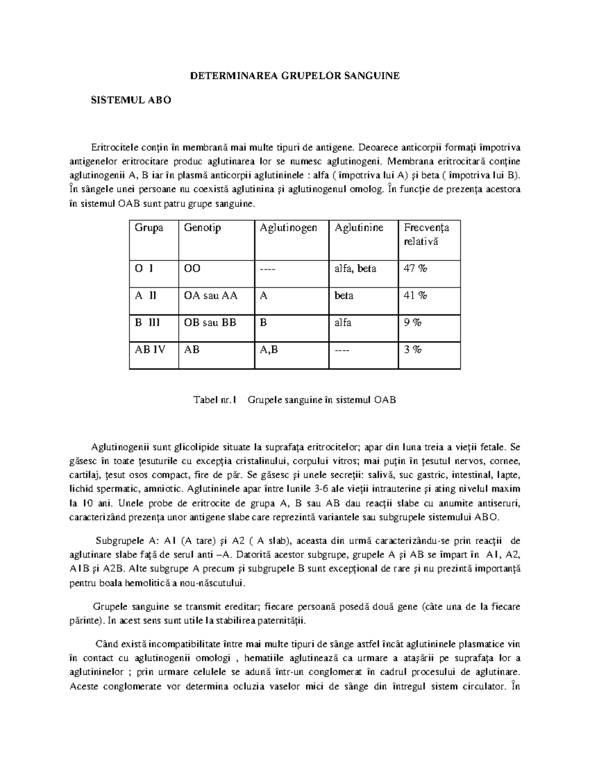 4 determinarea grupelor sanguine - DETERMINAREA GRUPELOR SANGUINE ...