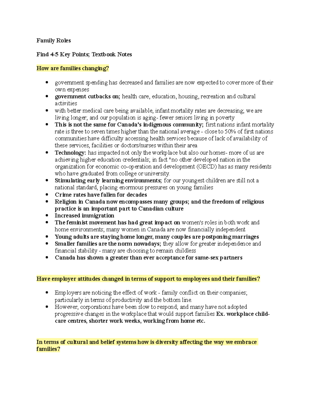 Family Roles - Lecture notes All lectures - Family Roles Find 4-5 Key ...