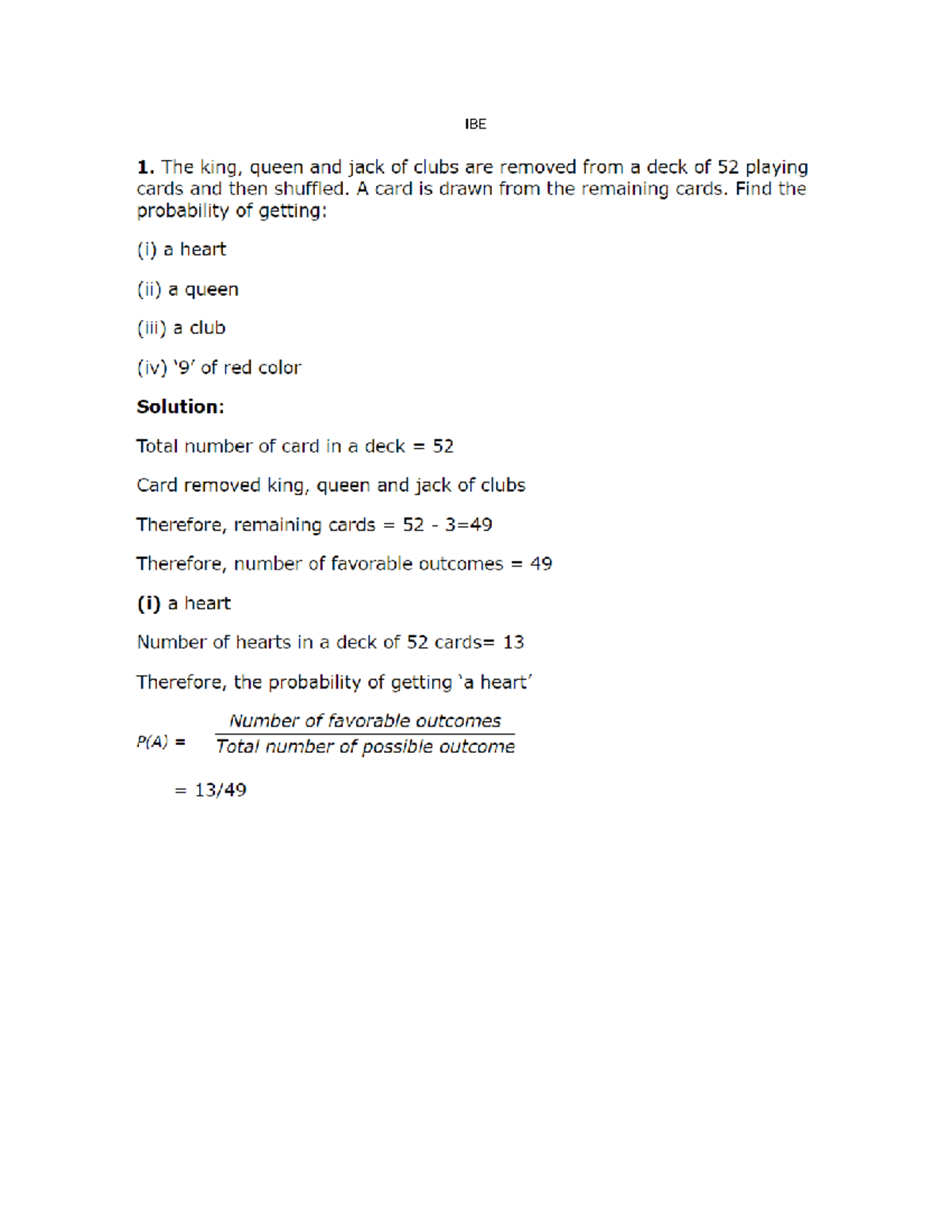 Cards - Mathematics In The Modern World - IBE VINCE S - Studocu