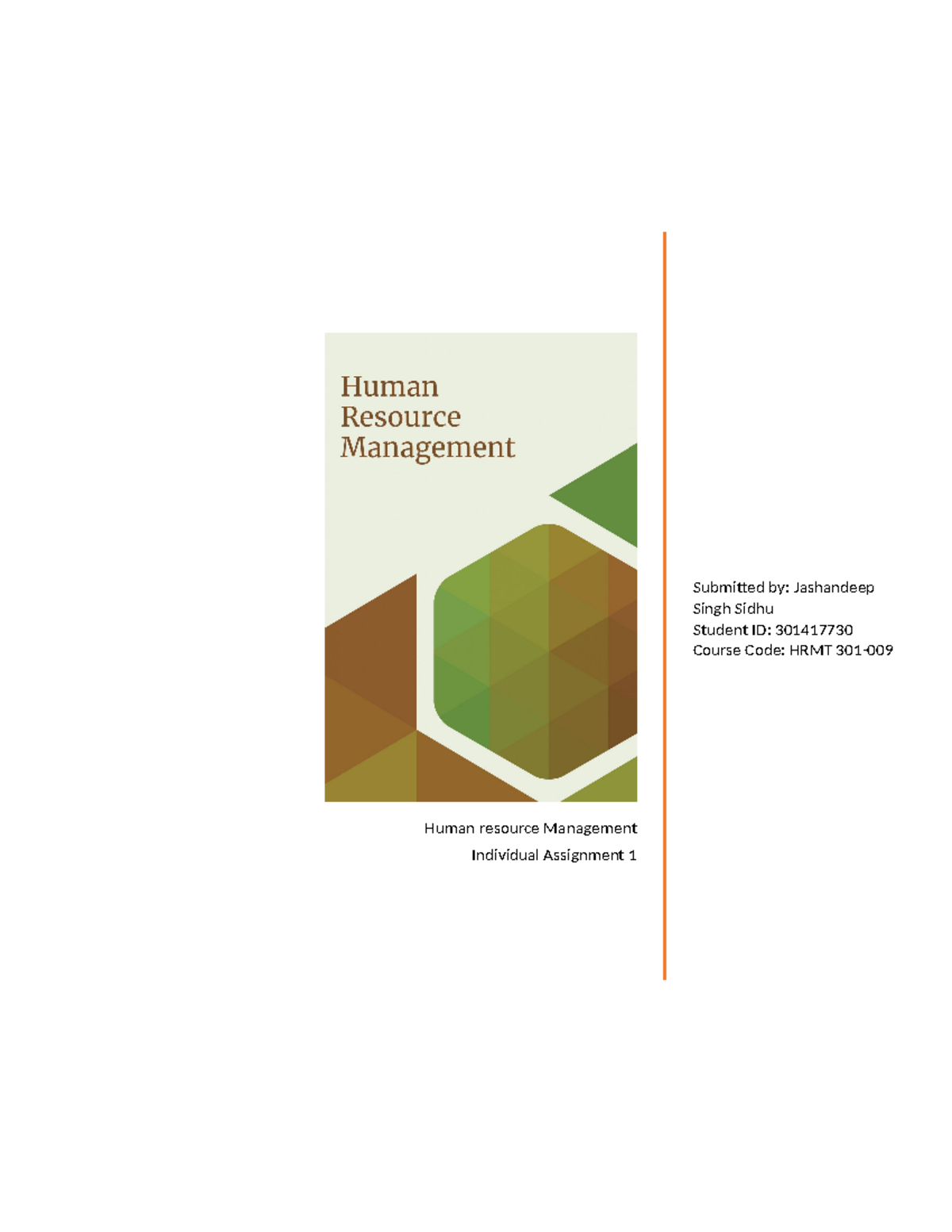 Human resource managment Individual Assignment 1 - Human resource ...
